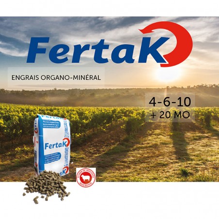 Viticost Fertilisation Vigne - Engrais Organo Minéral FERTAK 4-6-10 + 20MO